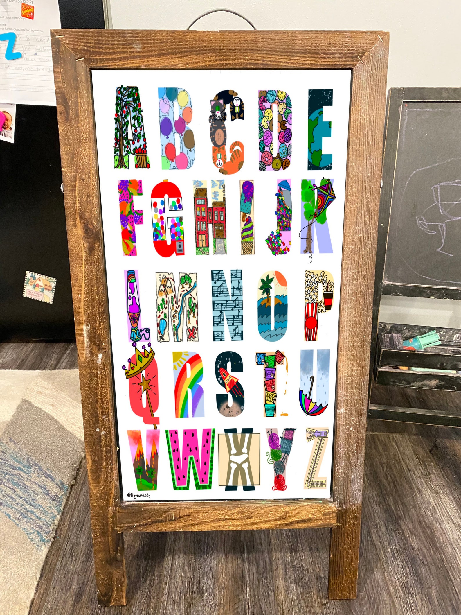 Kids Alphabet Artwork, Nursery Art, ABC Poster, Alphabet Art Letter ...