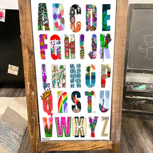 Kids Alphabet Artwork, Nursery Art, ABC Poster, Alphabet Art Letter ...