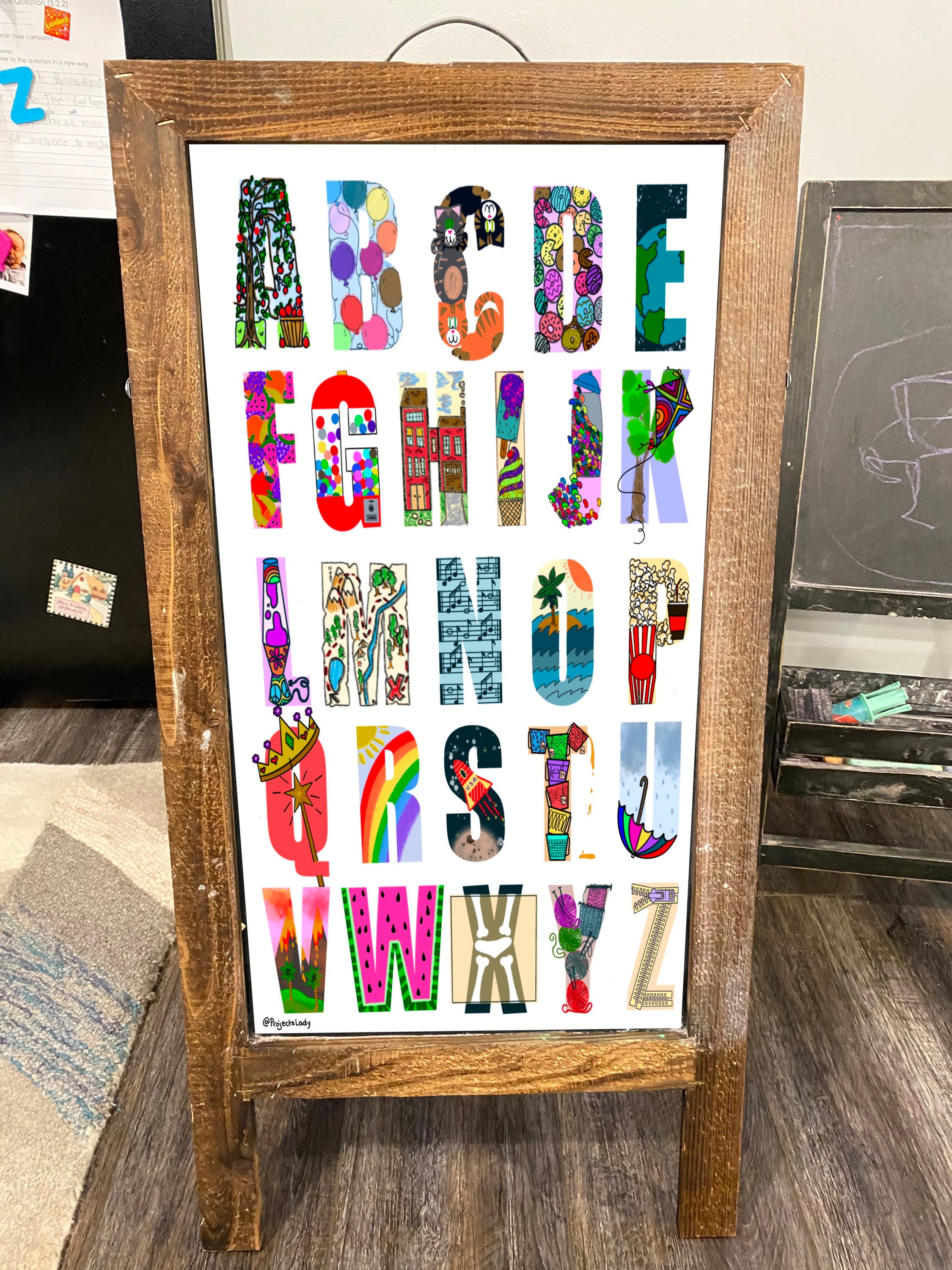 Kids Alphabet Artwork, Nursery Art, ABC Poster, Alphabet Art Letter ...