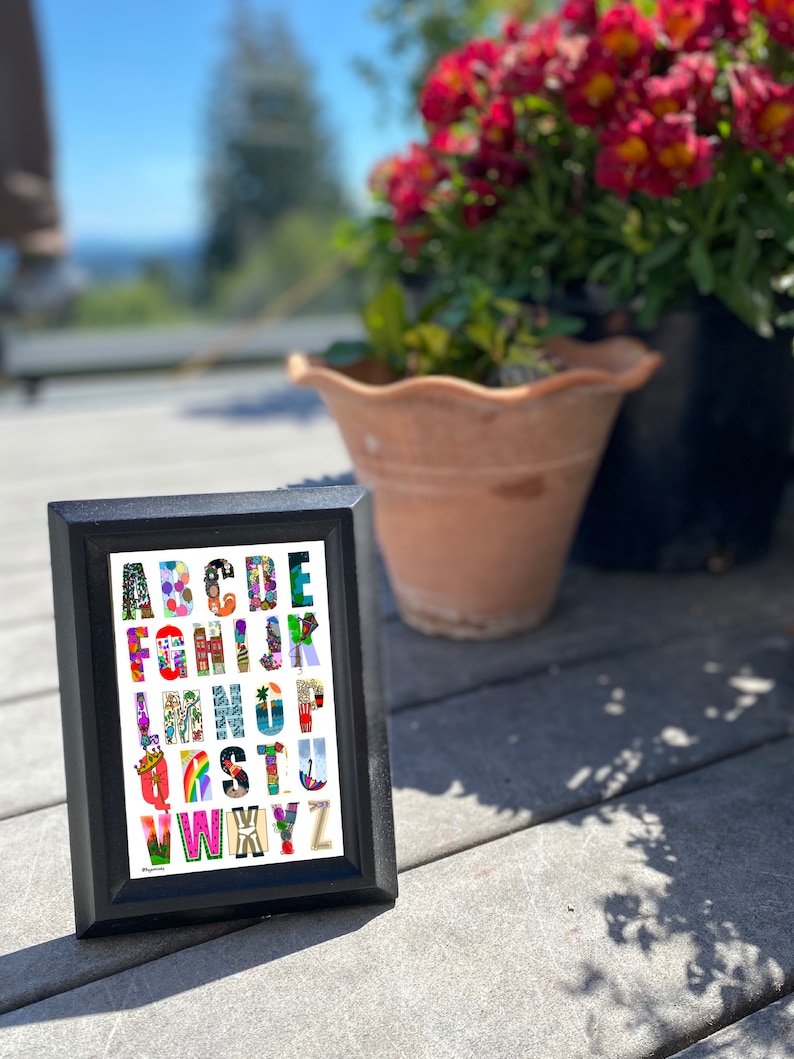 Kids Alphabet Artwork, Nursery Art, ABC Poster, Alphabet Art Letter ...