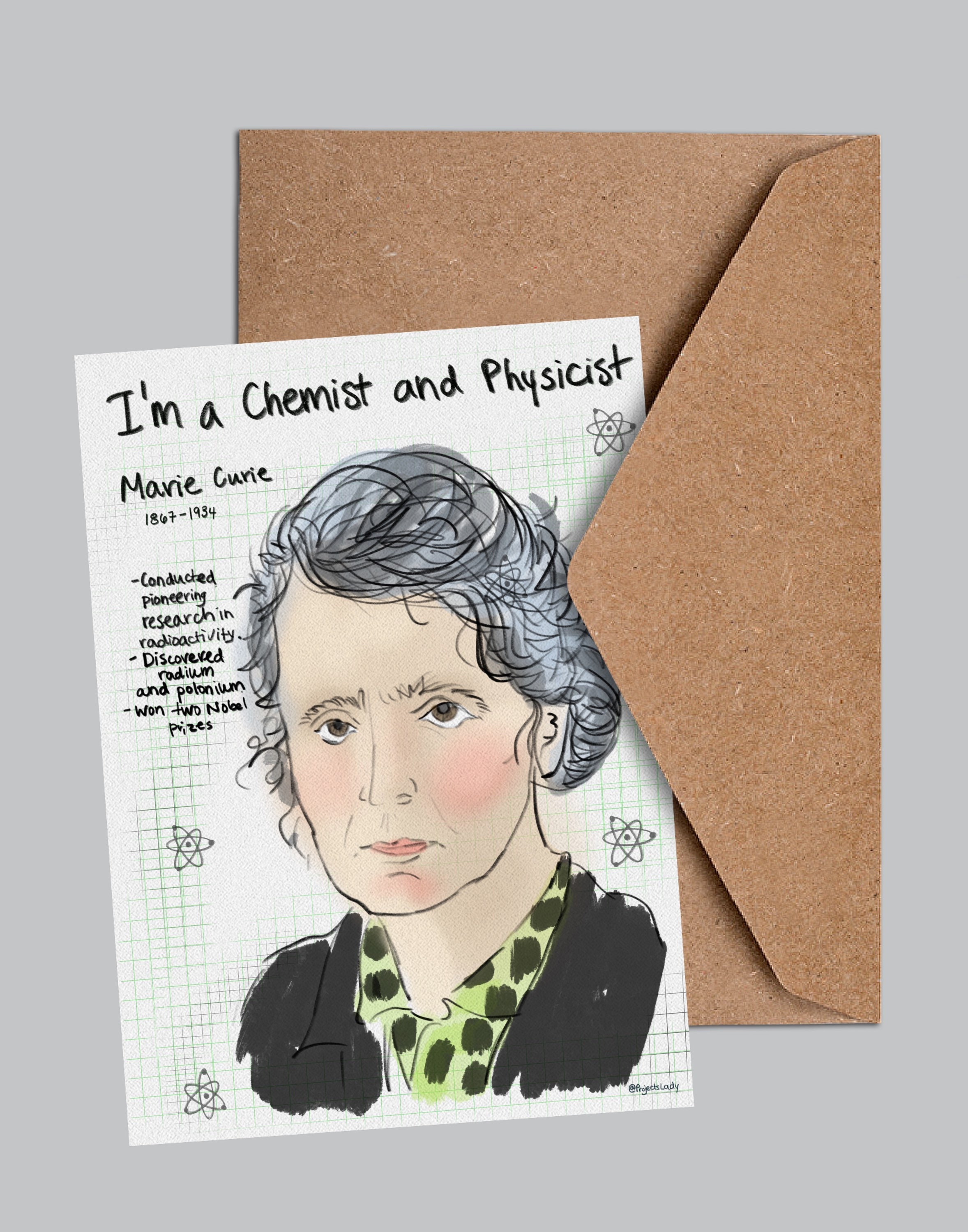 Women in STEM Art Print, Marie Curie Portrait, Women in Science ...