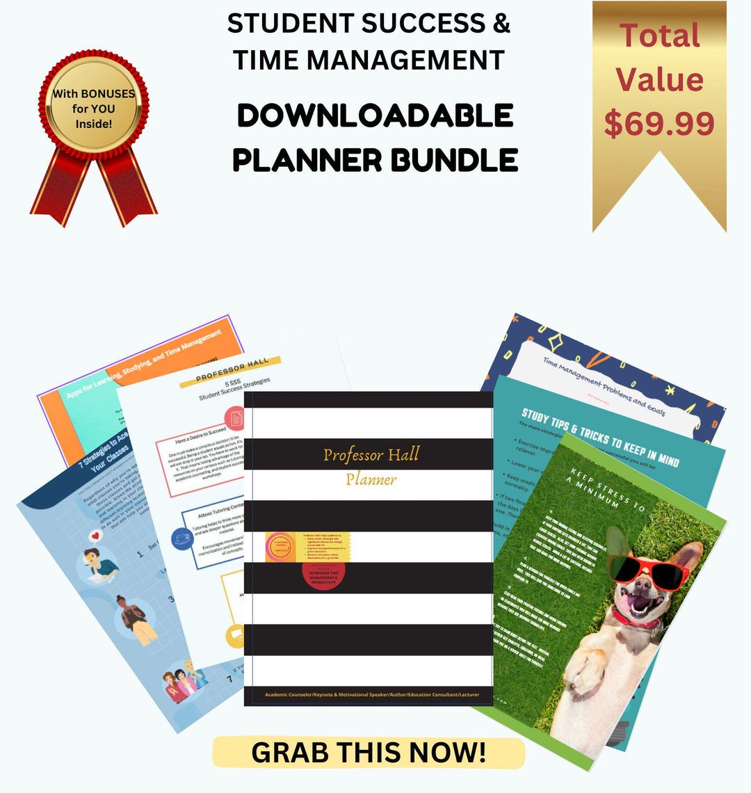 Adhd-friendly Student Success Planner | Time Management & Focus Tracker ...