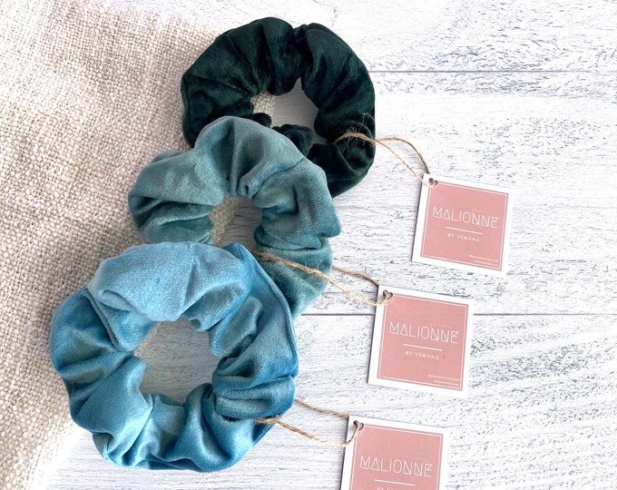 Velvet Blues Scrunchie Set | Blue Velvet Scrunchies | Cozy Winter ...