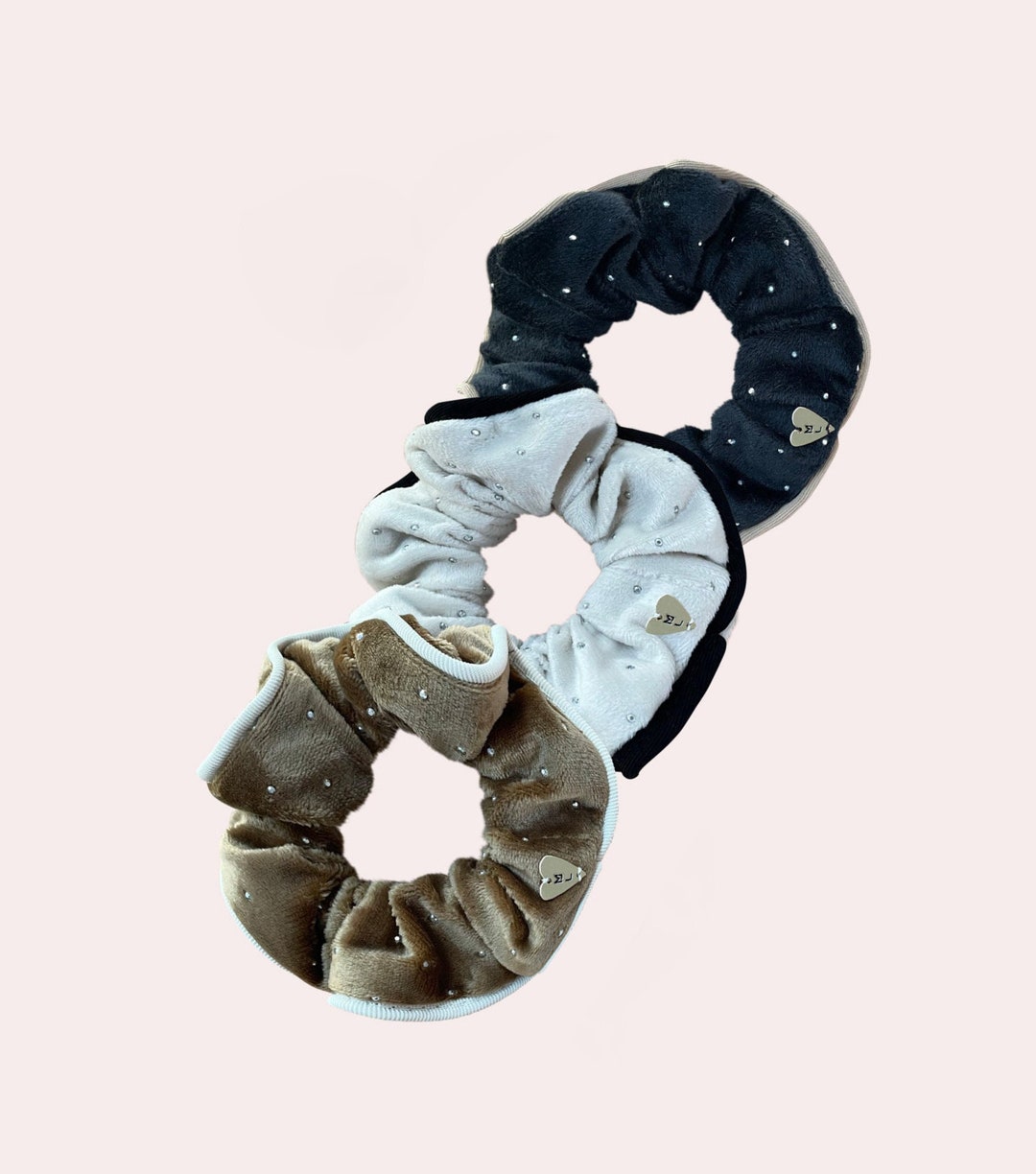 Diamanté Scrunchie Neutral Scrunchies Studded Contrast - Etsy