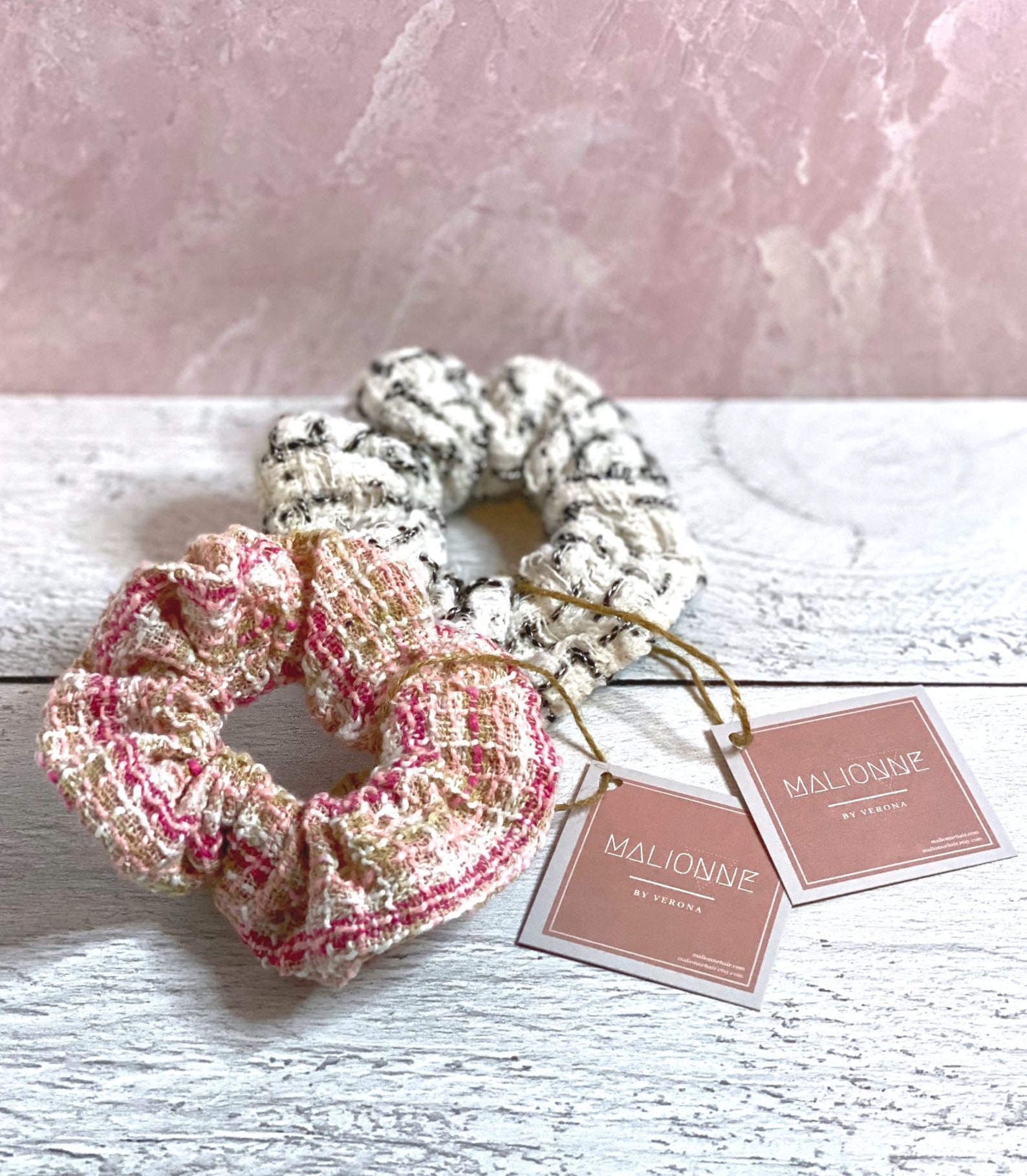 Preppy Checkered Scrunchie Set Grid Scrunchies Pink - Etsy