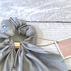 Sky Scrunchies Blue Long-tail Scrunchie Gray Scrunchie Gold Ring ...