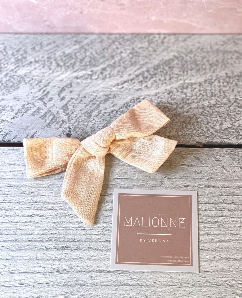 Mini Knot Bows Dainty Linen Bows Mini Neutral Clips Bow - Etsy