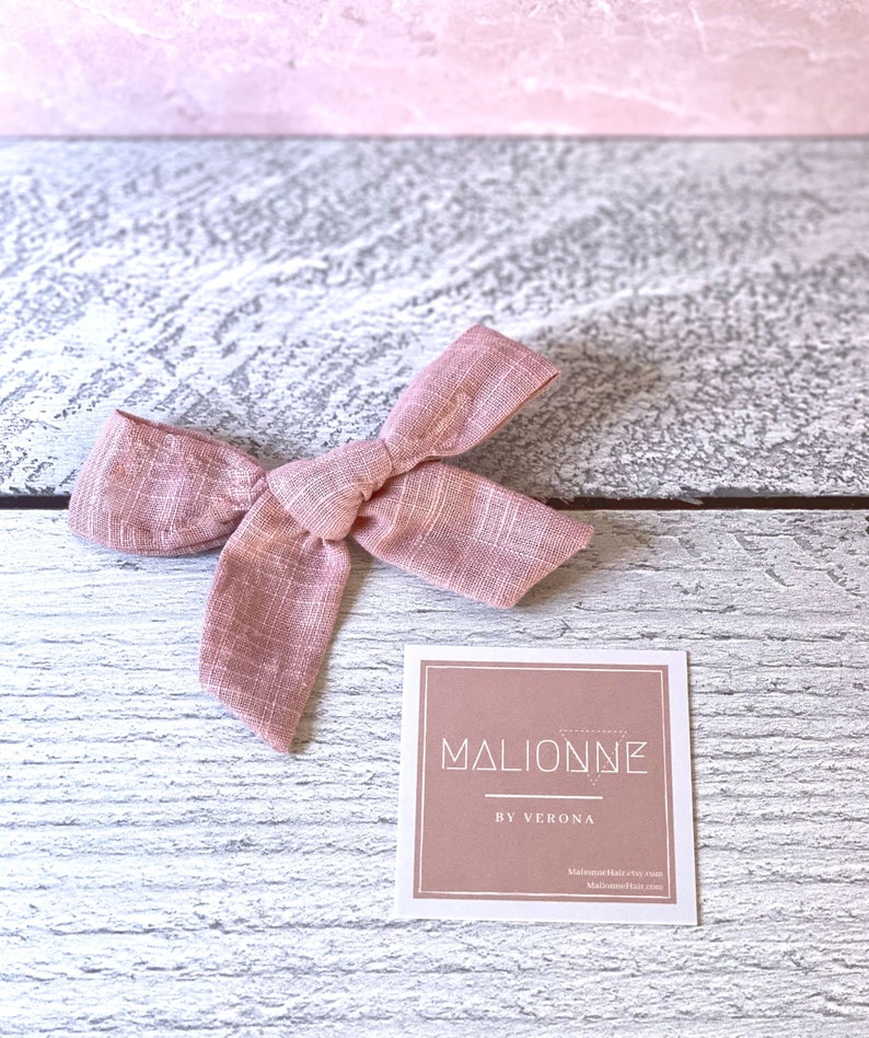 Mini Knot Bows Dainty Linen Bows Mini Neutral Clips Bow - Etsy