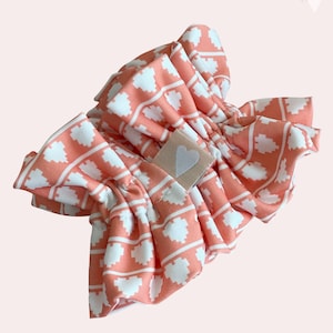 Amour Heart Scrunchie Pixelated Valentine's Heart Scrunchie Red Wide ...