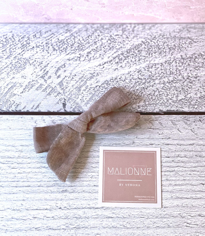Mini Knot Bows Dainty Linen Bows Mini Neutral Clips Bow - Etsy