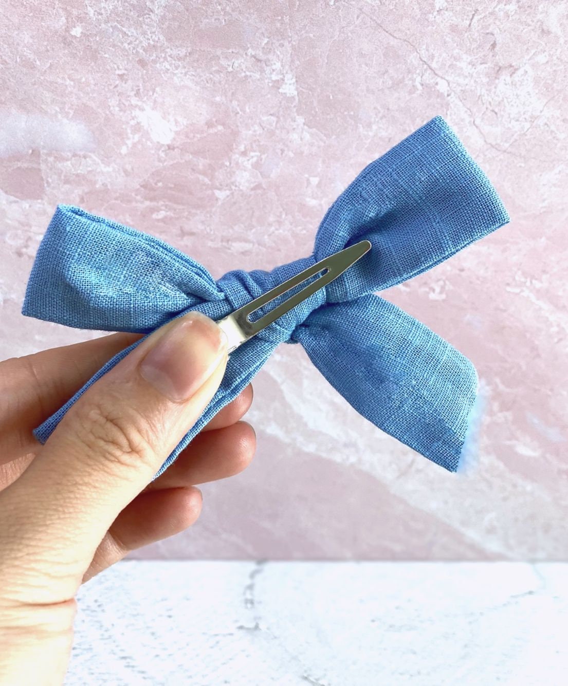 Mini Knot Bows Dainty Linen Bows Mini Cool-toned Clips - Etsy