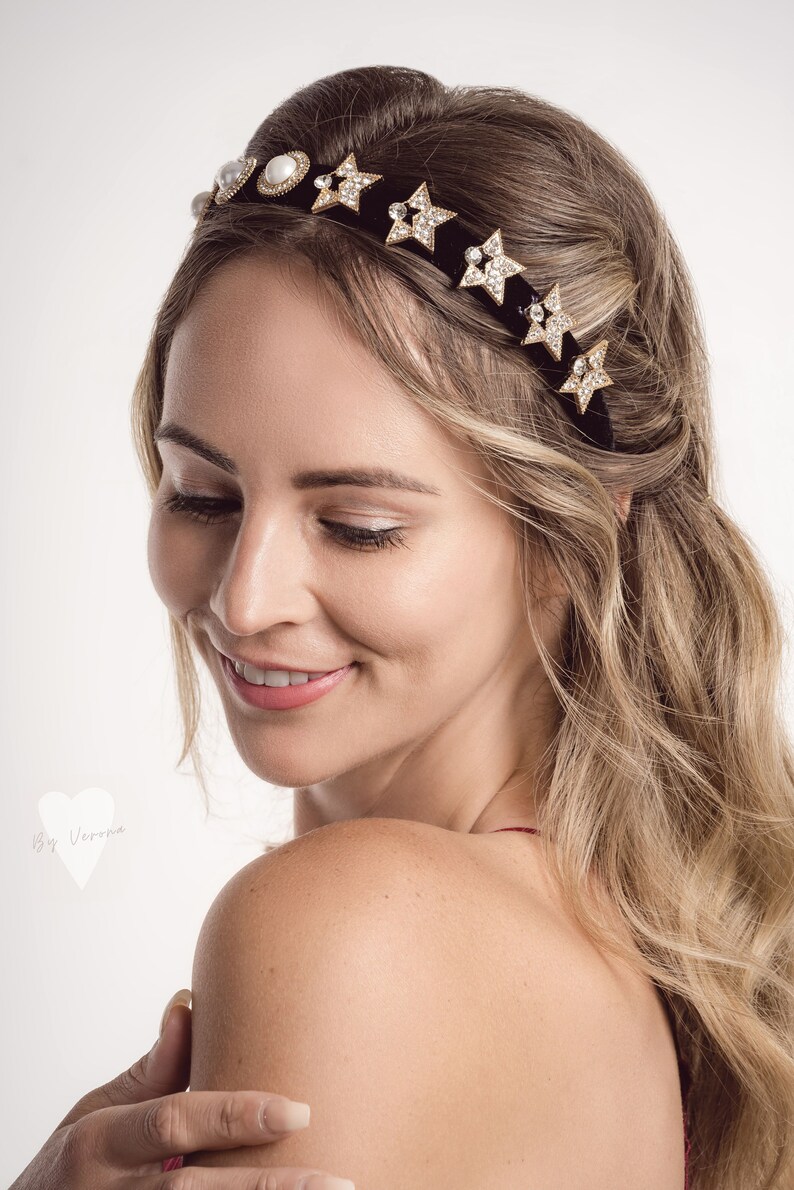 Stargirl Headband Set Jewel Studded Star Headband Starry - Etsy