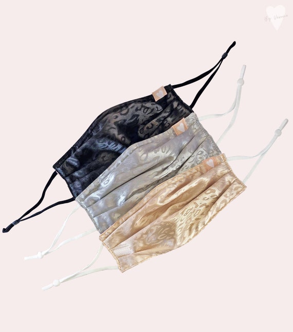 Sahara Metallic Reversible Face Masks Metallic Leopard Face - Etsy