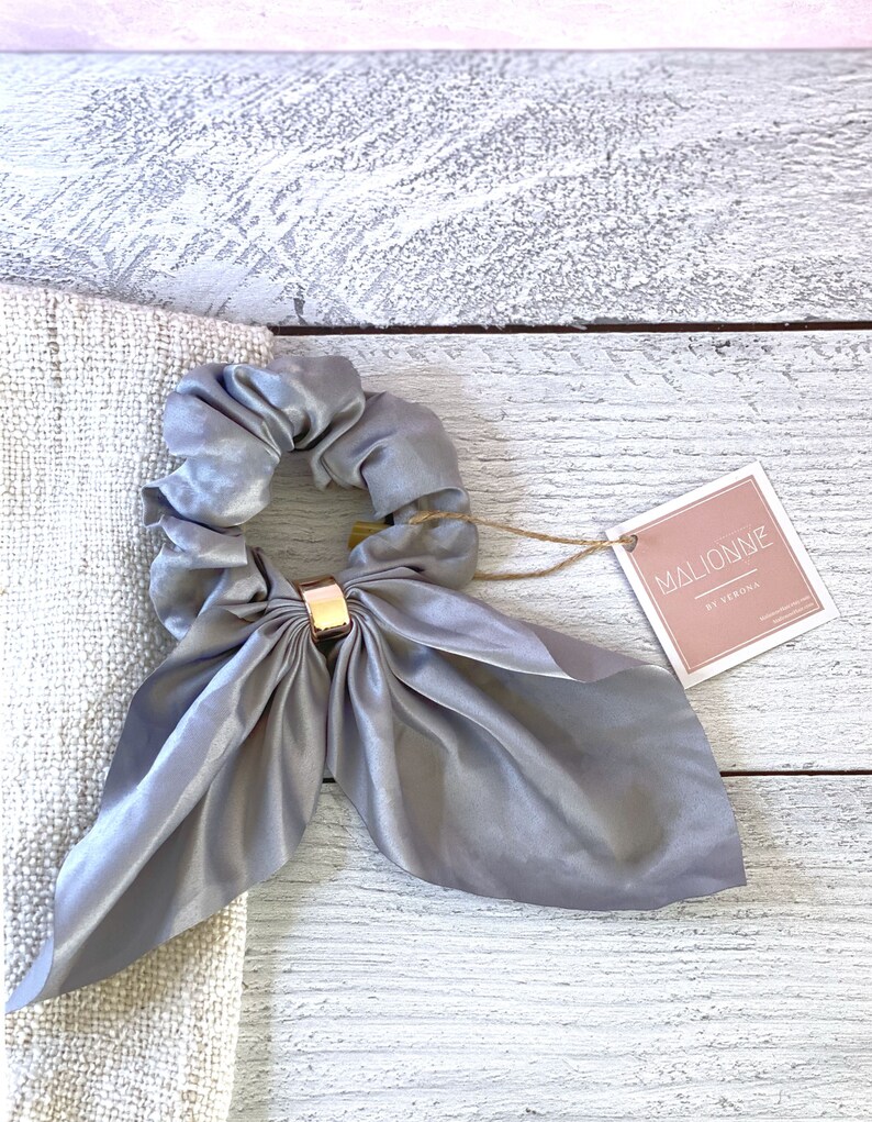 Sky Scrunchies Blue Long-Tail Scrunchie Gray Scrunchie | Etsy