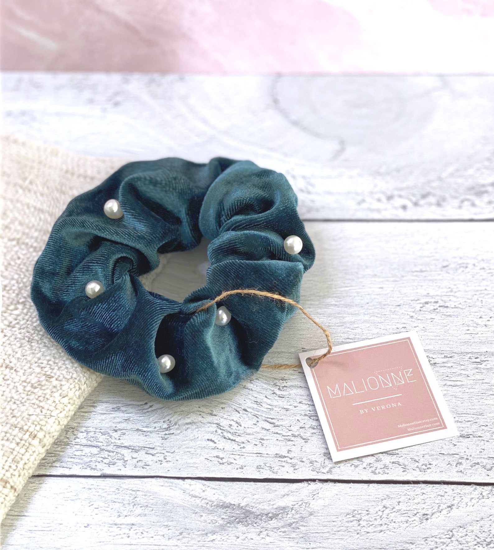 Velvet Pearl Cool-toned Scrunchies Slate Scrunchie Green - Etsy