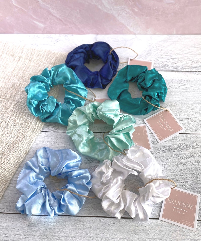 Silk Satin Cool Hair Scrunchies Cool-toned Silk Scrunchies - Etsy