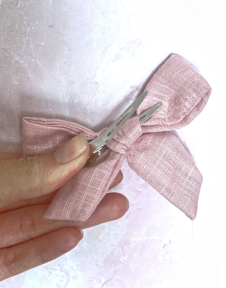 Mini Knot Bows Dainty Linen Bows Mini Neutral Clips Bow - Etsy