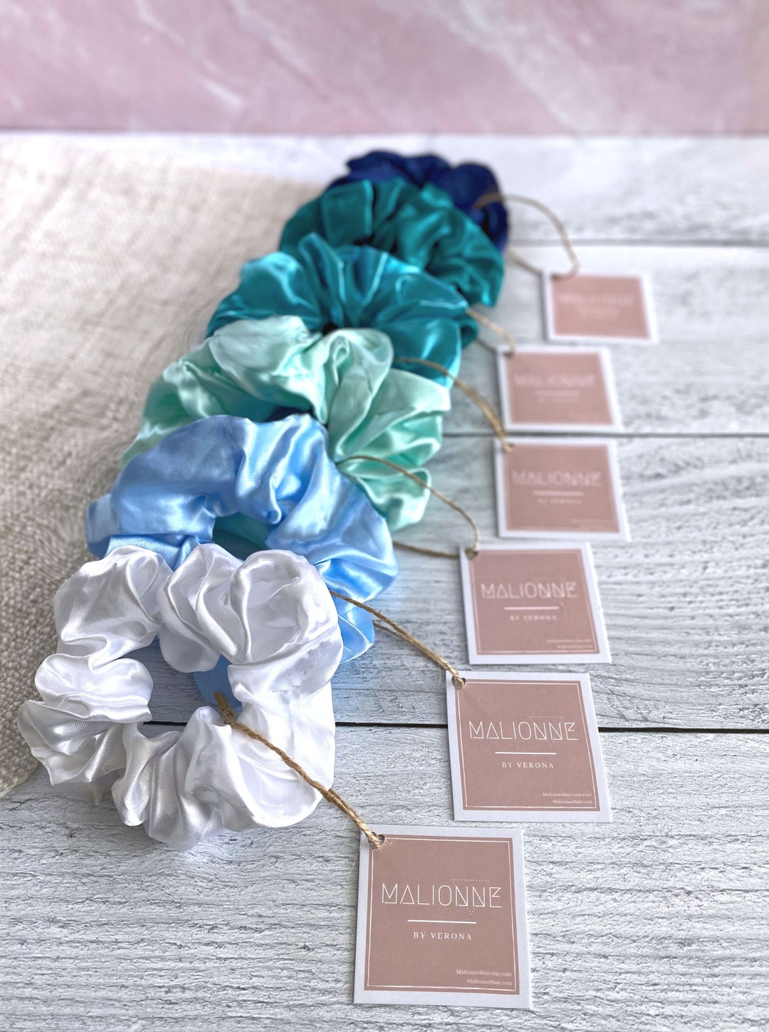 Silk Satin Cool Hair Scrunchies Cool-toned Silk Scrunchies Fun Blue ...