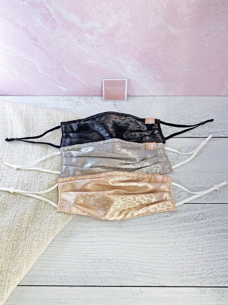 Sahara Metallic Reversible Face Masks Metallic Leopard Face - Etsy