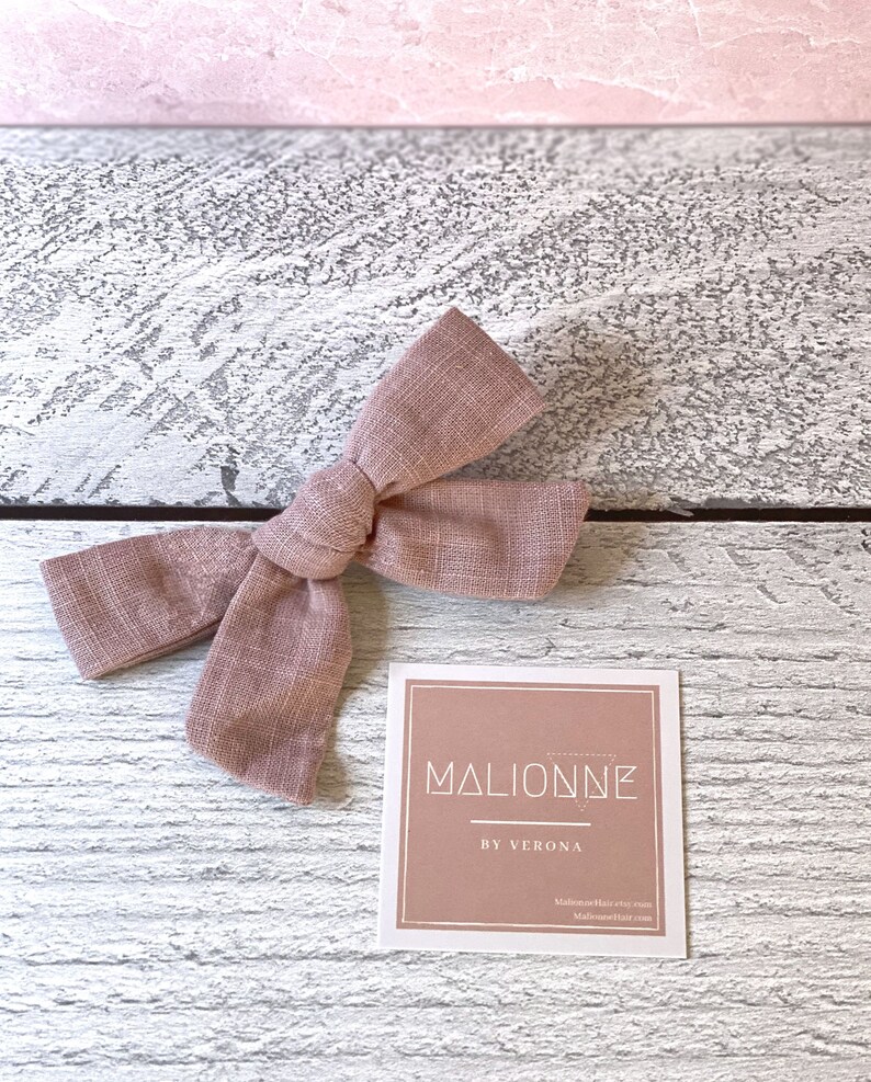 Mini Knot Bows Dainty Linen Bows Mini Neutral Clips Bow - Etsy