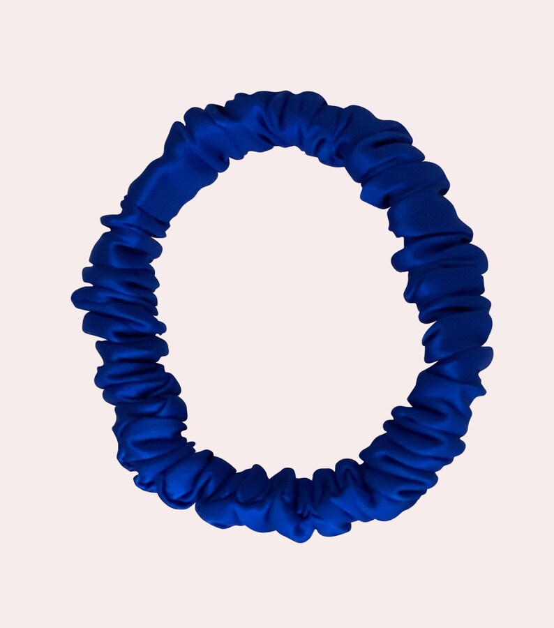 Blue-toned 100% Silk Scrunchies Ocean Silk Skinny Scrunchies - Etsy