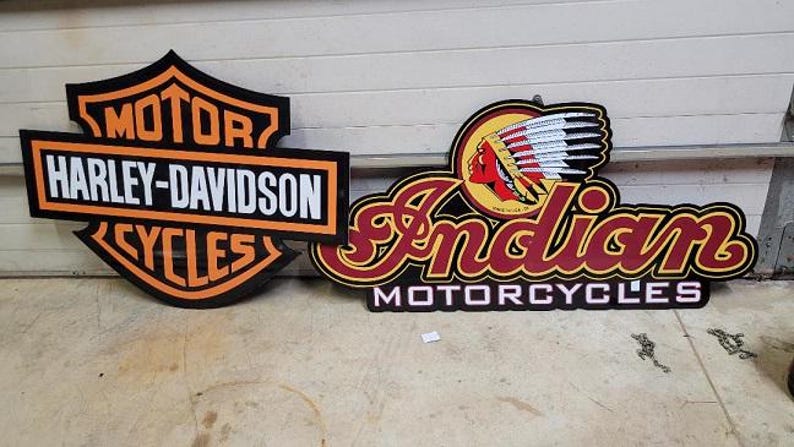 Motorcycle Signs Vintage Style - Etsy