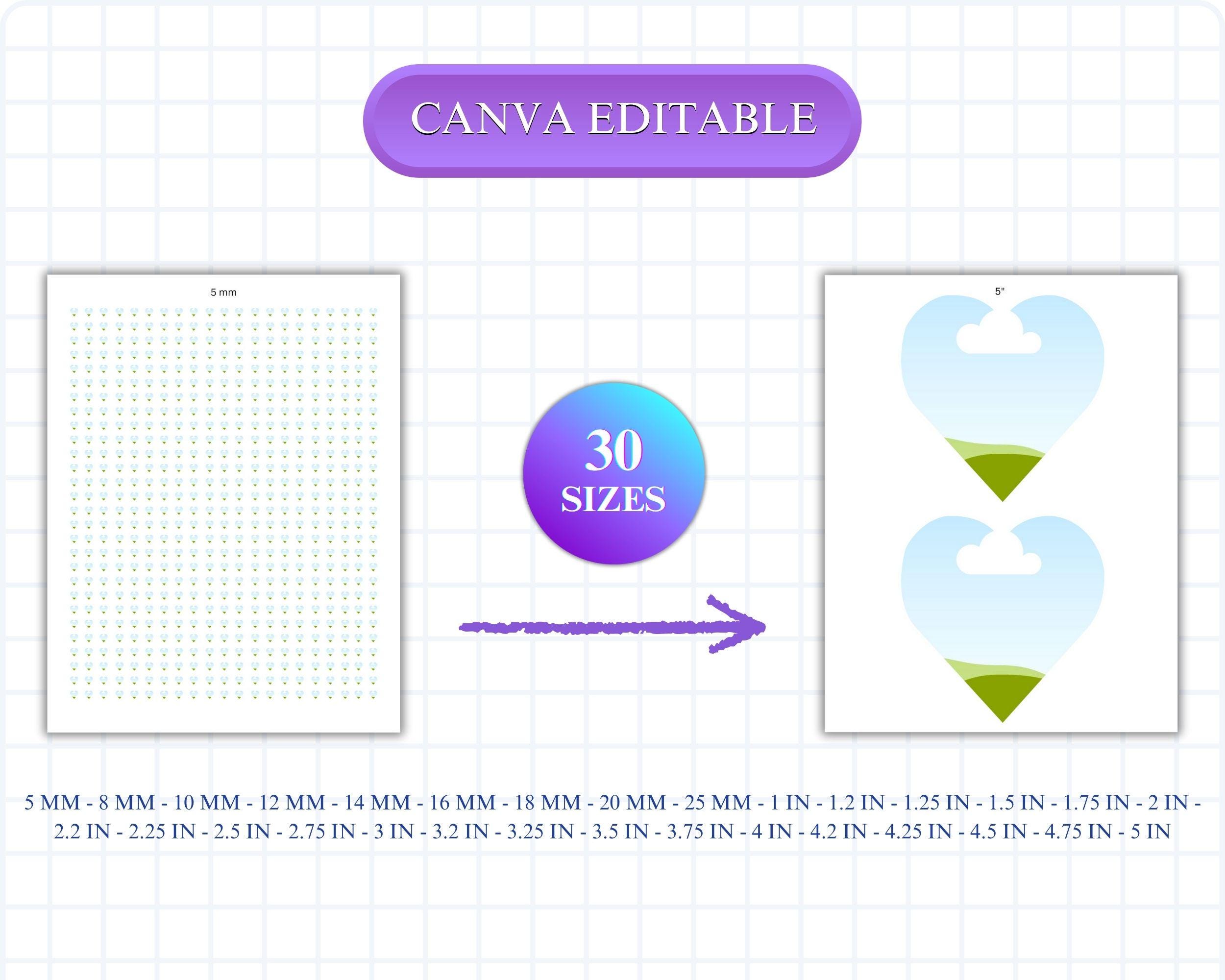Heart Template Bundle,canva Heart Template,multipurpose Labels Template ...