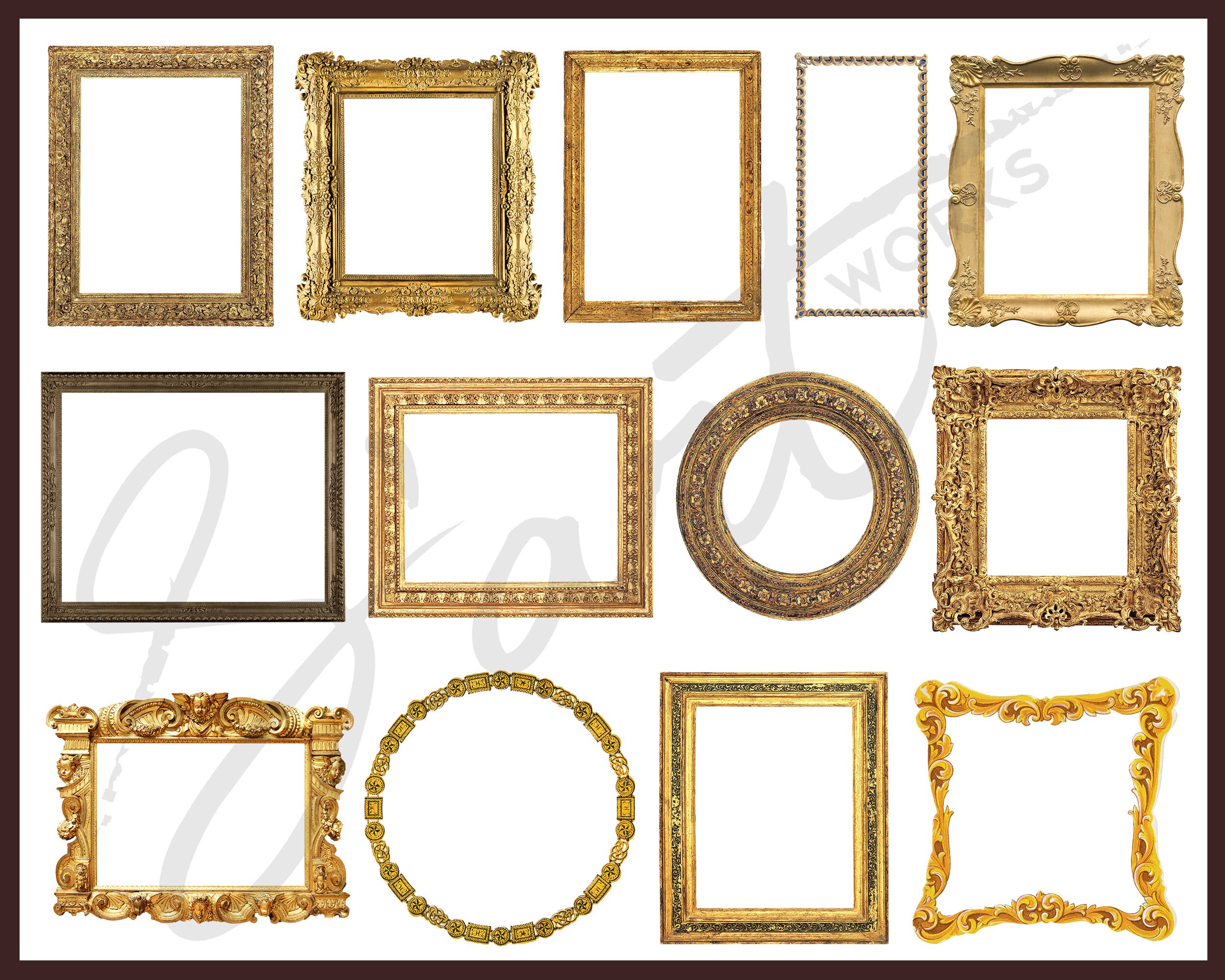 Vintage Frame Clipart Set, Wooden Frames Png, Victorian Photo Frame ...