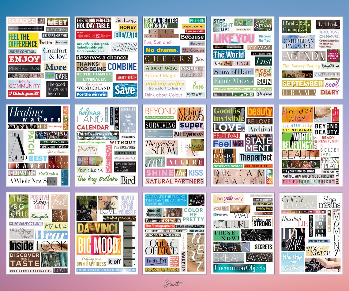 Magazine Words Printable, Vision Board Kit, 300+ Magazine Words, Words ...