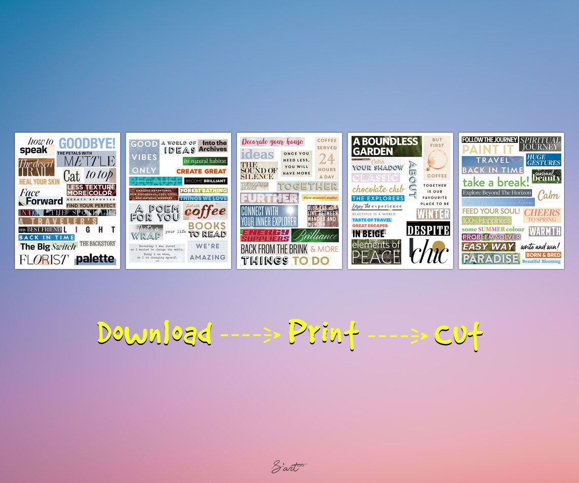 Magazine Words Printable, Vision Board Kit, 300+ Magazine Words, Words ...