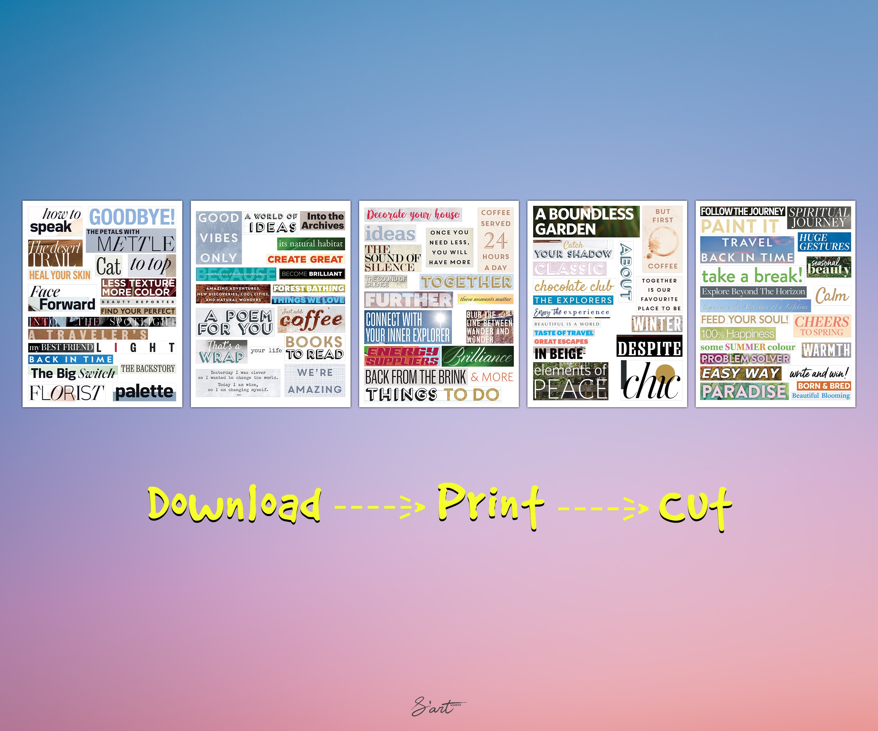 Magazine Words Printable, Vision Board Kit, 300+ Magazine Words, Words ...