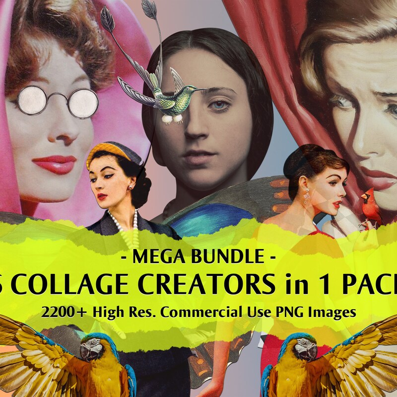 Retro Collage Art - Etsy