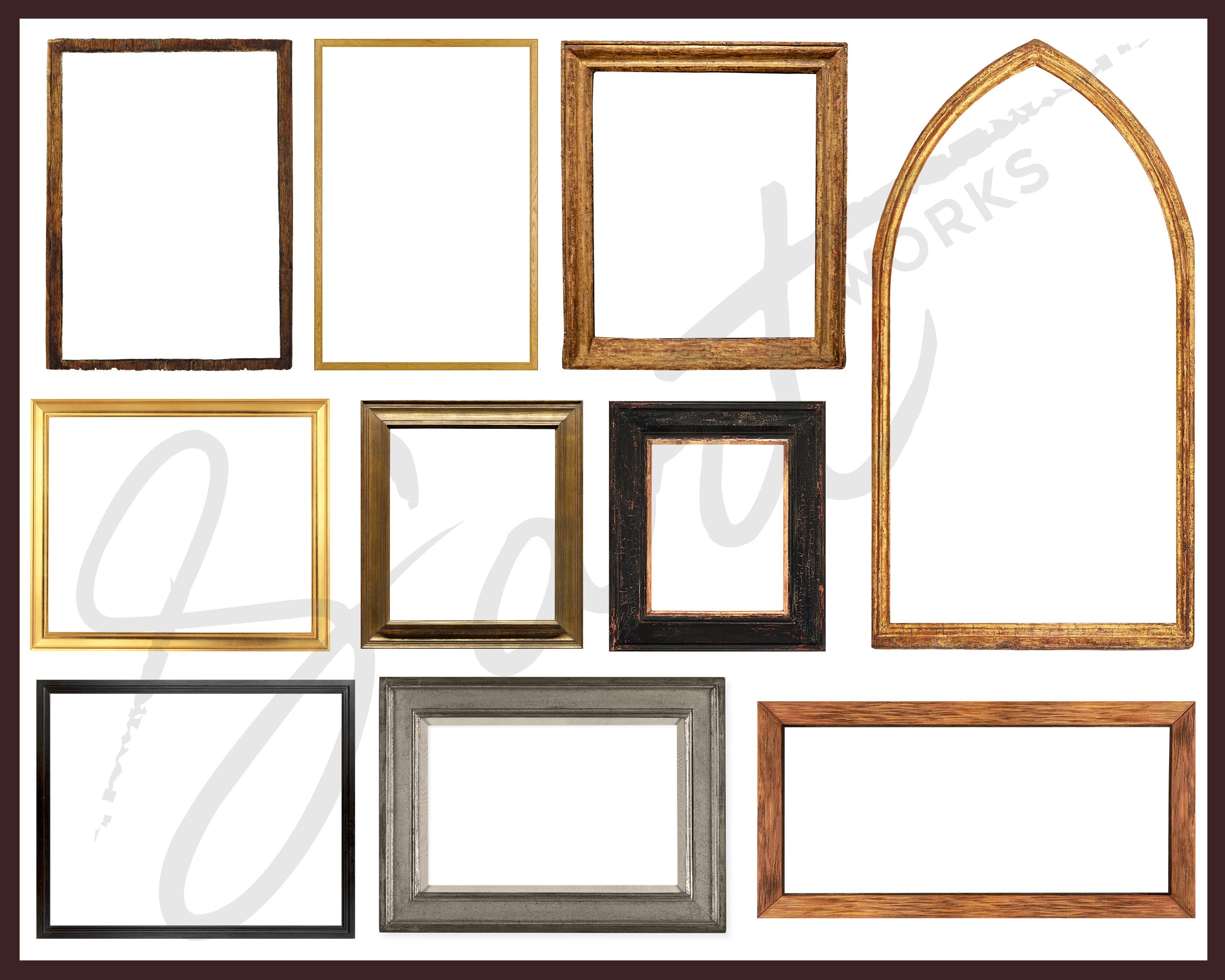 Vintage Frame Clipart Set, Wooden Frames Png, Victorian Photo Frame ...