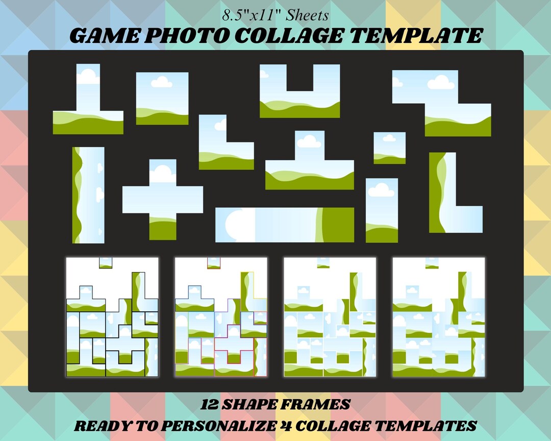 Game Photo Collage Template, Custom Photo Collage, Printable Photo ...