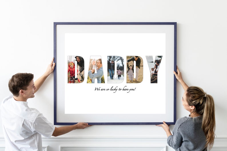 Custom Name Picture Collage, Personalized Text Photo Collage, Custom ...
