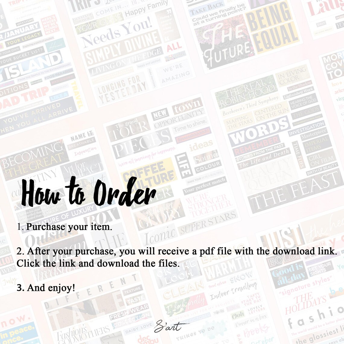 Magazine Words Printable, Vision Board Kit, 300+ Magazine Words, Words ...