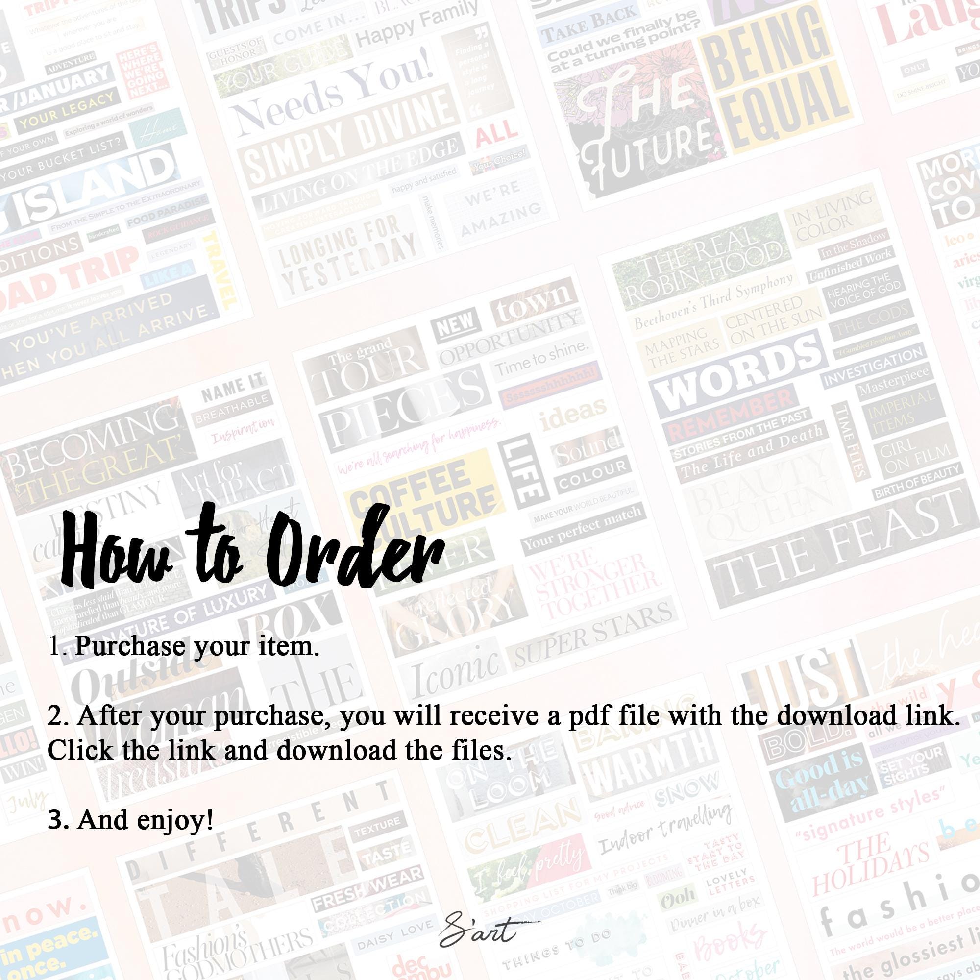 Magazine Words Printable, Vision Board Kit, 300+ Magazine Words, Words ...