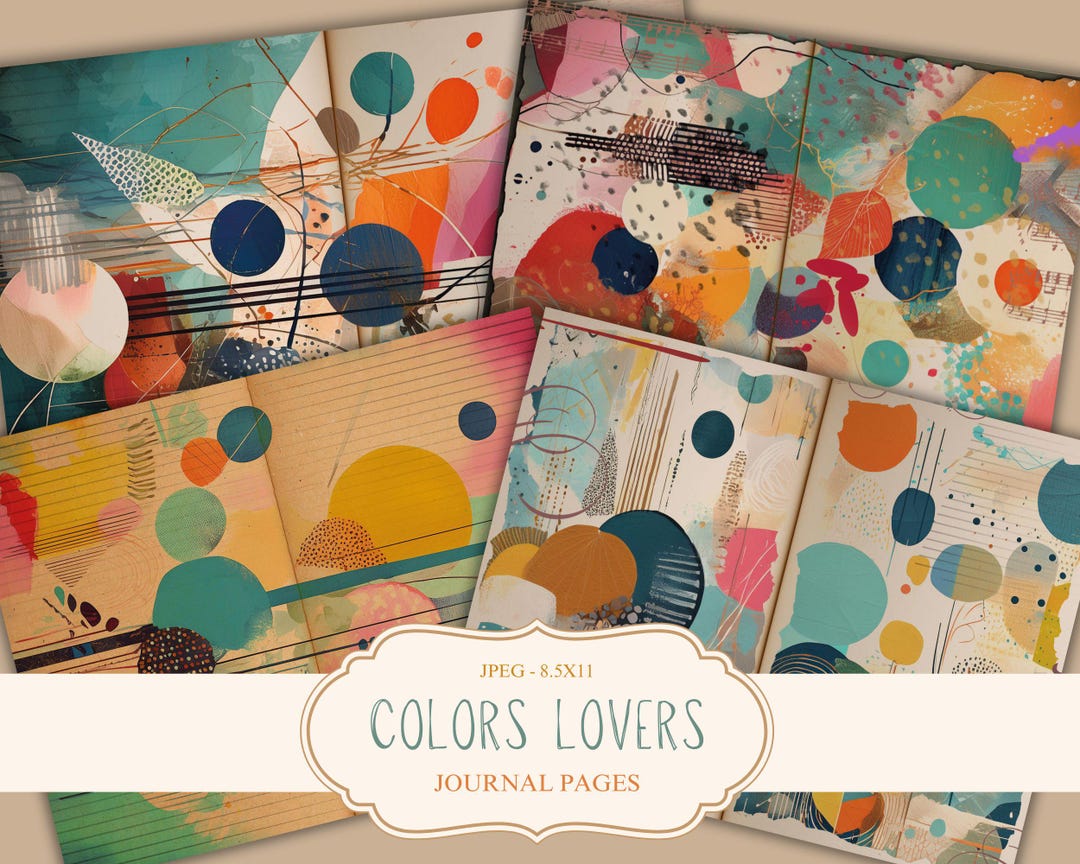 Abstract Journal Pages, Journal Pages for Color Lovers, Blank Lined ...