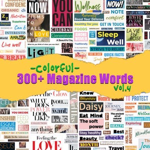 300+ Magazine Words, Magazine Words Printable, Vision Board Kit, Words ...