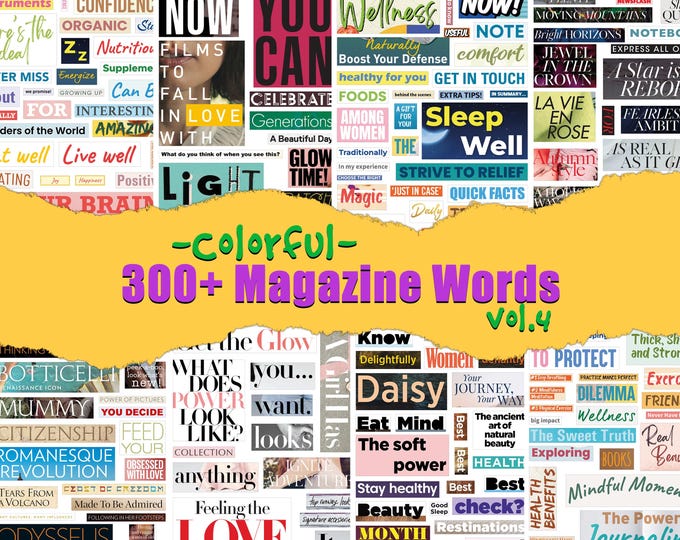 300+ Magazine Words, Magazine Words Printable, Vision Board Kit, Words ...