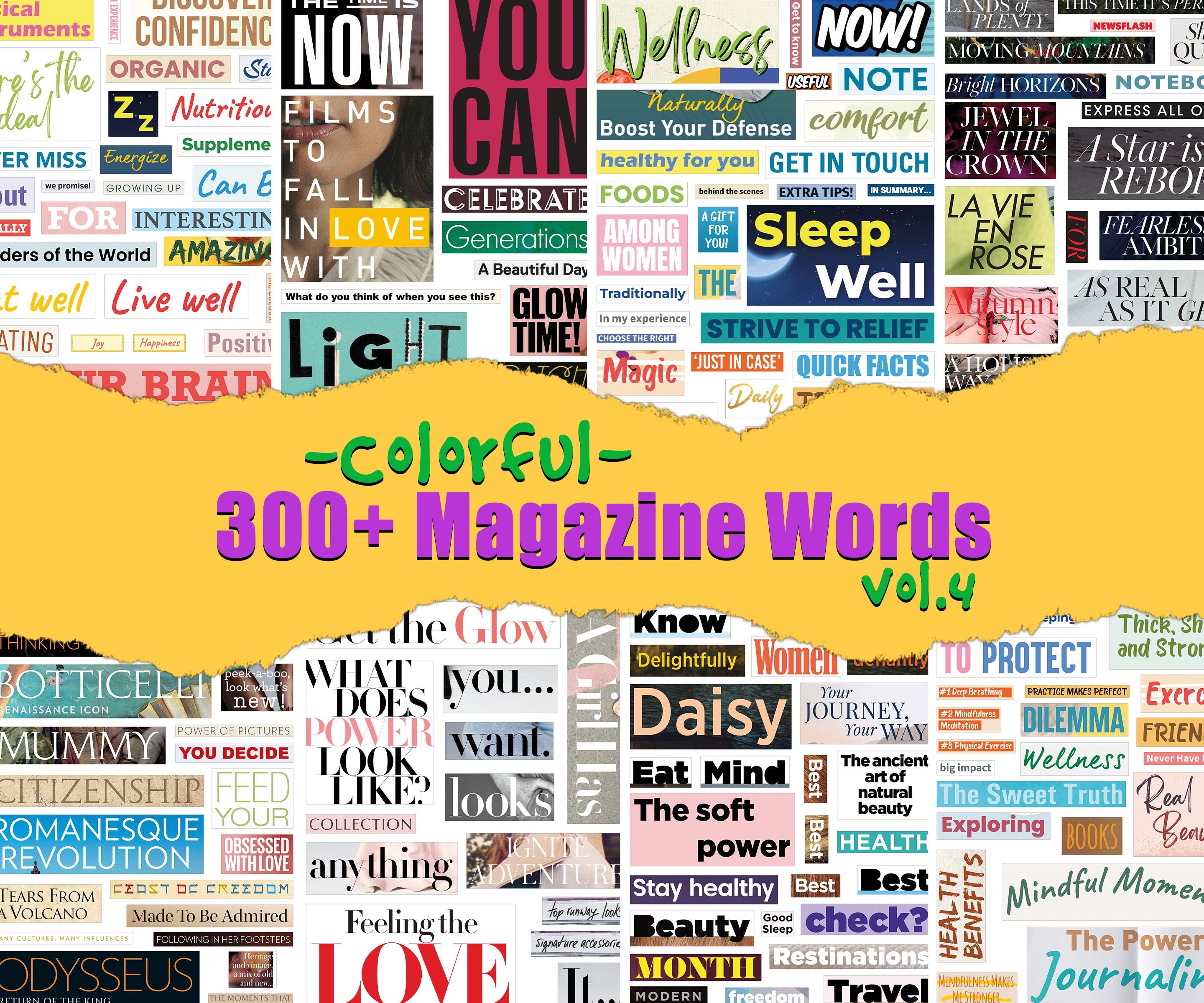 300+ Magazine Words, Magazine Words Printable, Vision Board Kit, Words ...