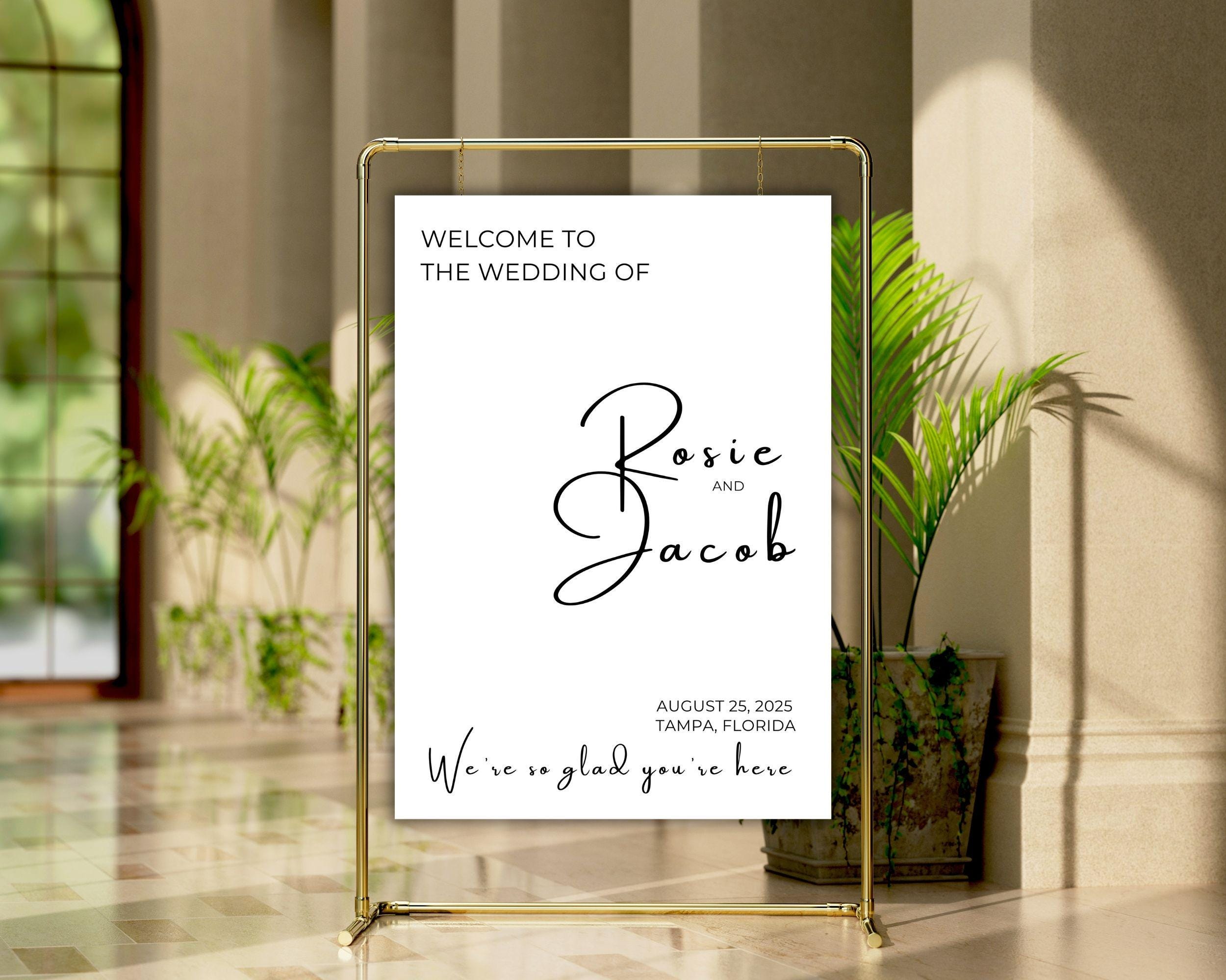 Custom Wedding Welcome Sign Template, Minimal Welcome Sign, Welcome ...