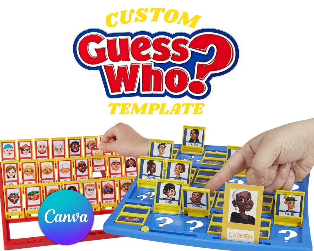 Custom Guess Who Game Template,guess Who Editable Template,guess Who ...