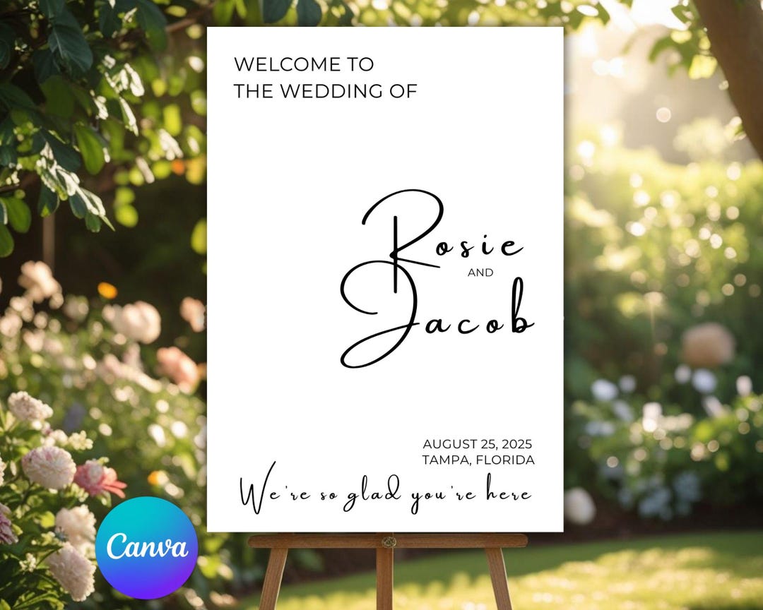 Custom Wedding Welcome Sign Template, Minimal Welcome Sign, Welcome ...