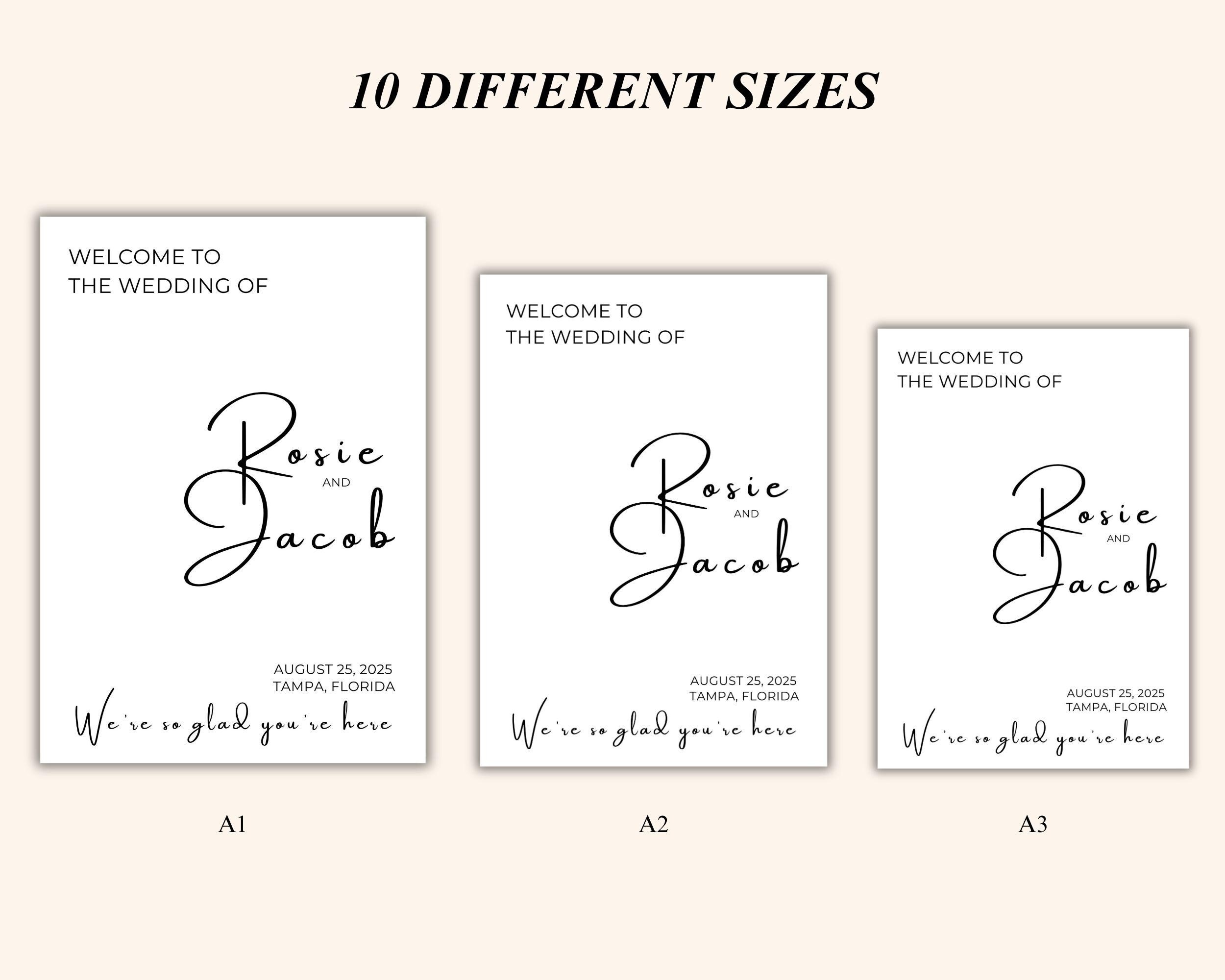 Custom Wedding Welcome Sign Template, Minimal Welcome Sign, Welcome ...