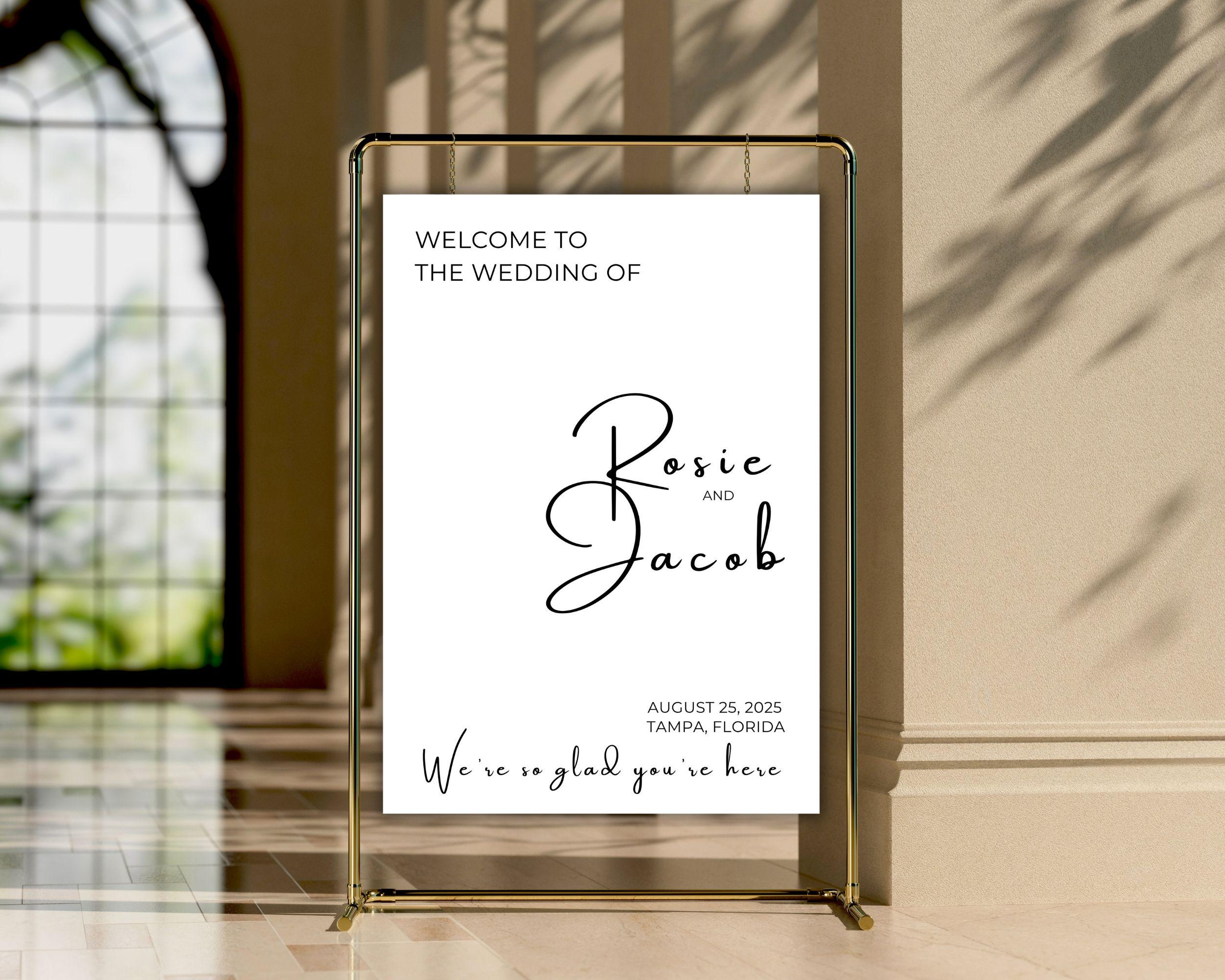 Custom Wedding Welcome Sign Template, Minimal Welcome Sign, Welcome ...