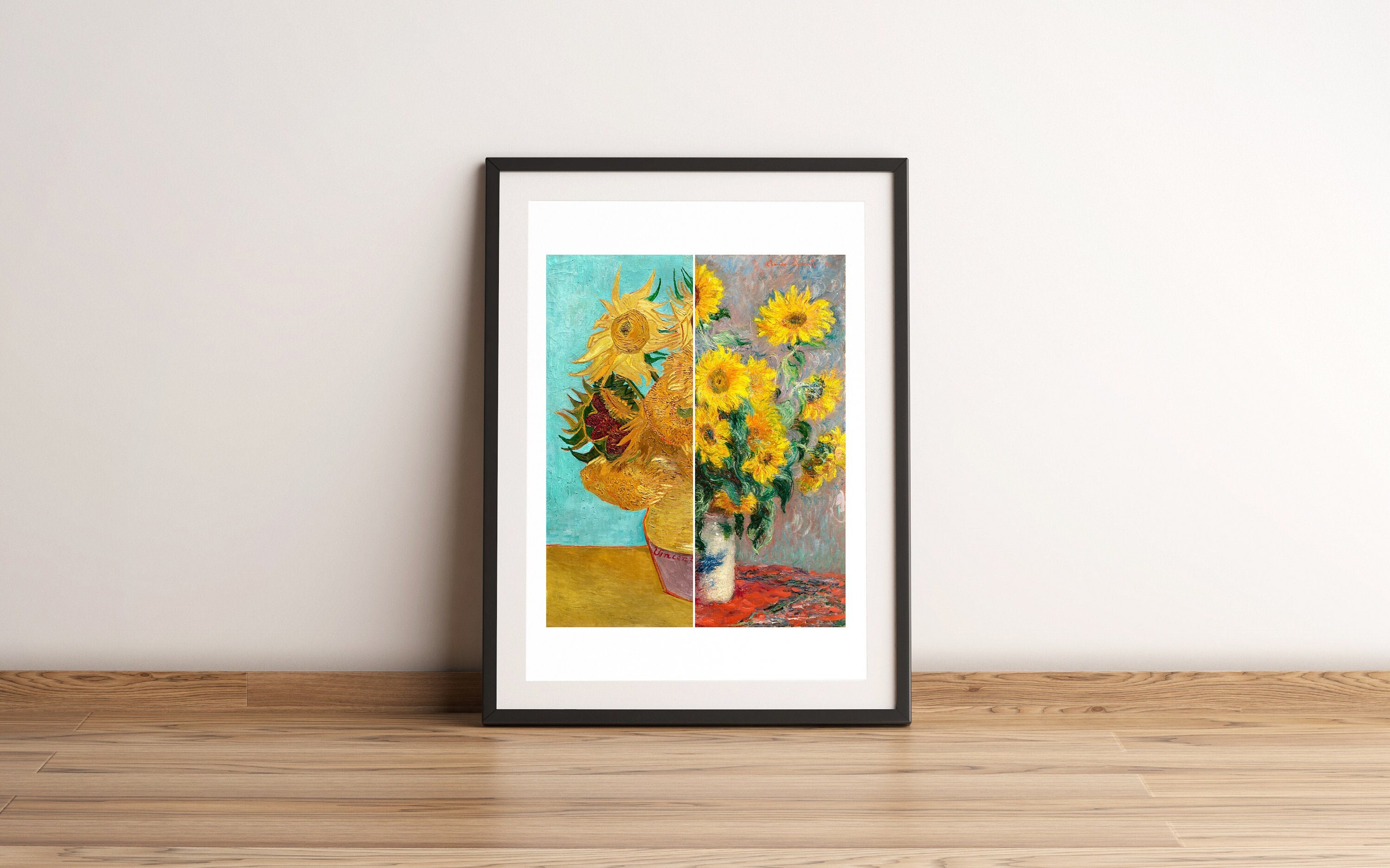 Van Gogh and Monet Wall Art Print, Claude Monet Bouquet of Sunflowers ...