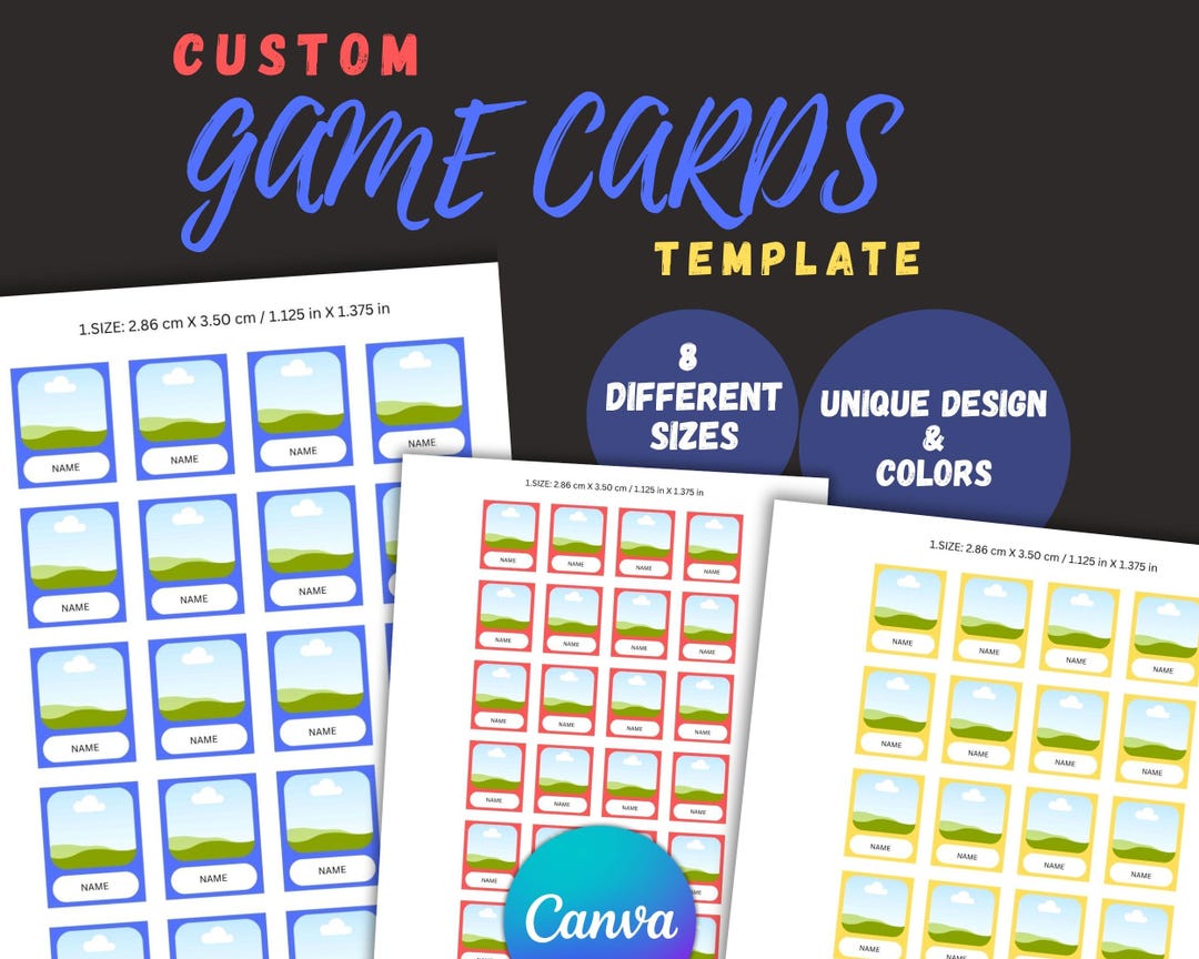 Custom Game Template, Editable Game Template, Game Canva Template ...
