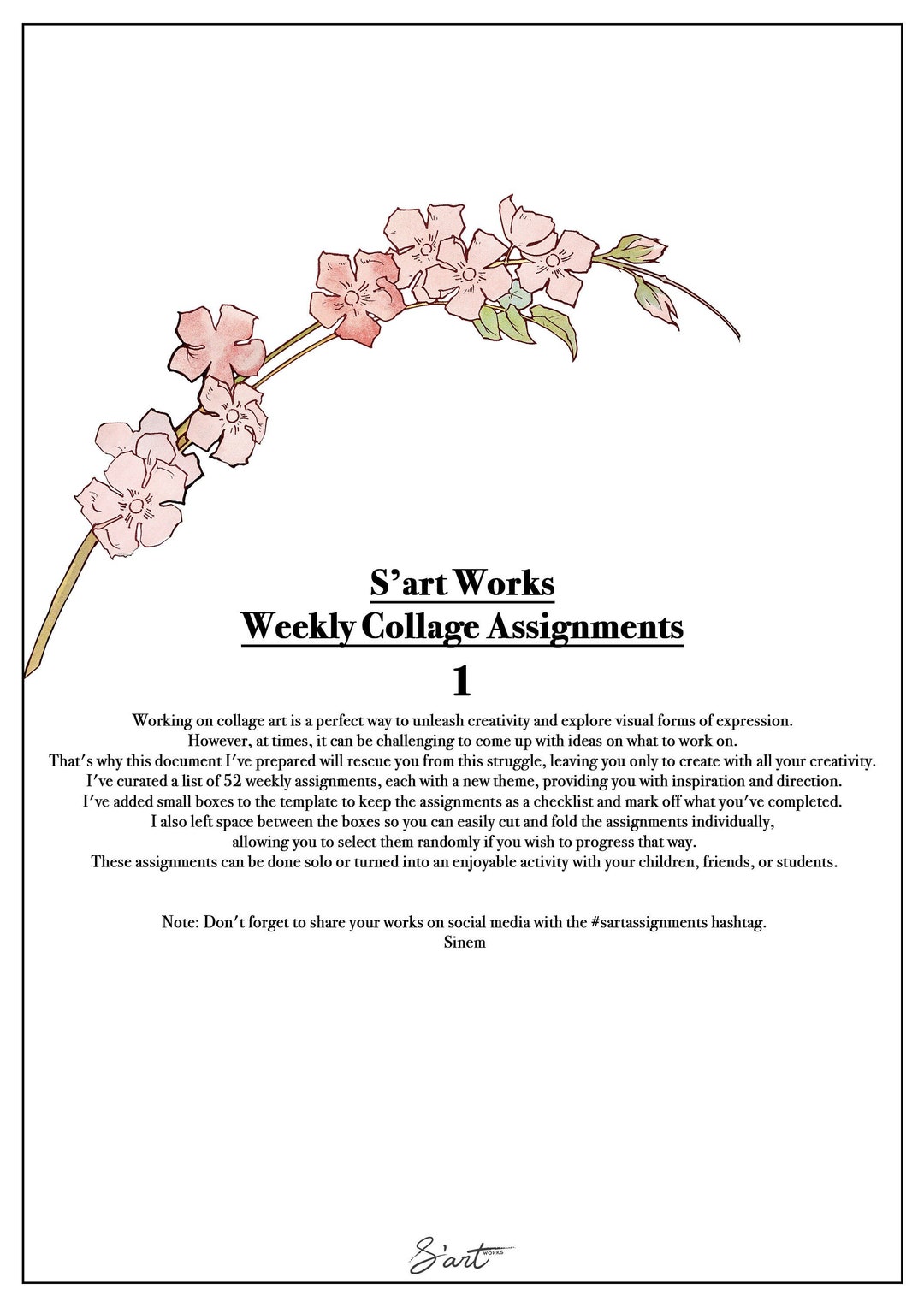 Weekly Collage Assignments 1, Art Planner for Collage Artist, Collage ...
