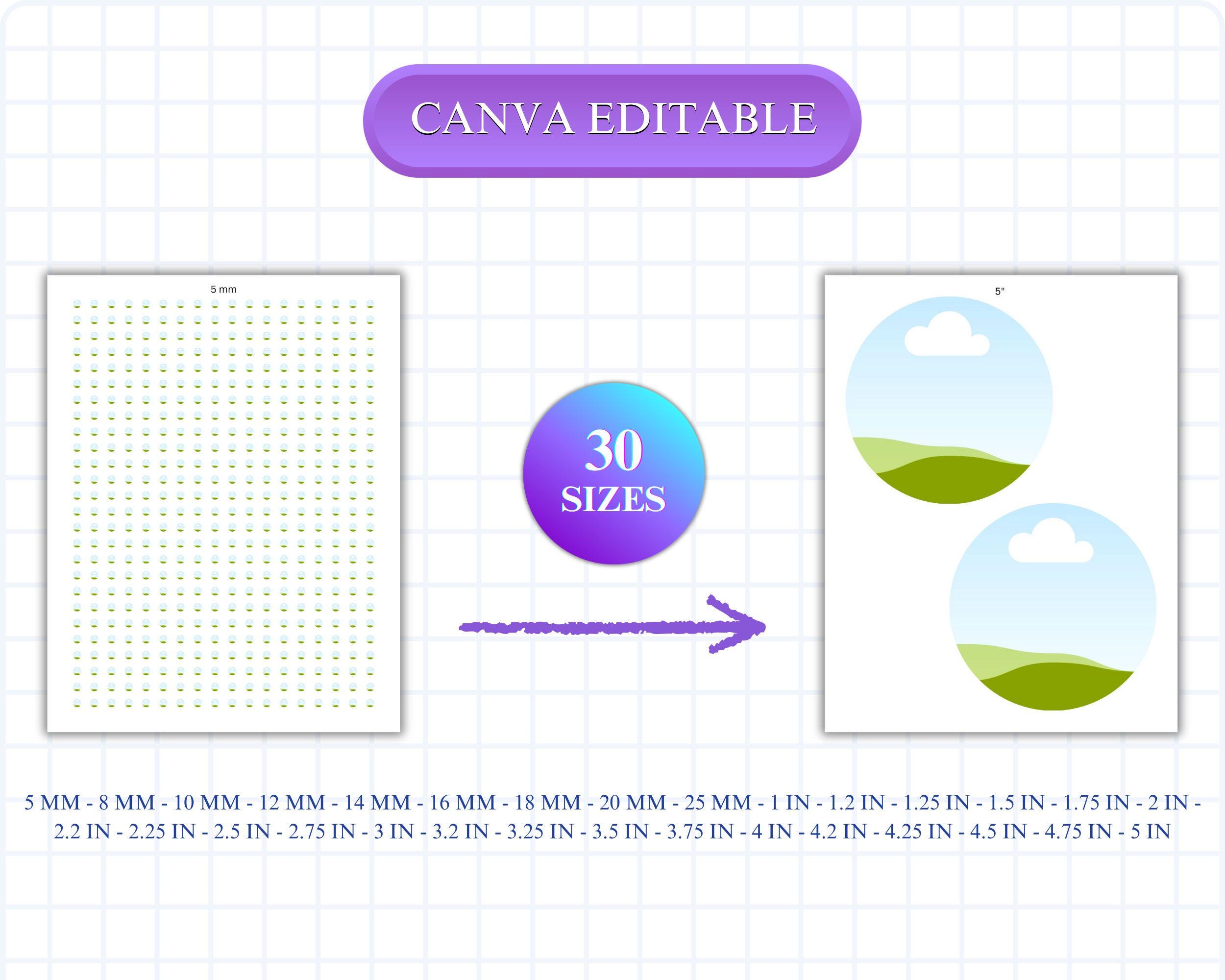 Circle Template Bundle, Canva Circle Template, Multipurpose Labels ...